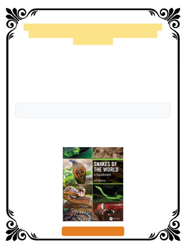 Snakes of the World A Supplement 1st Edition Jeff Boundy ebook all ...