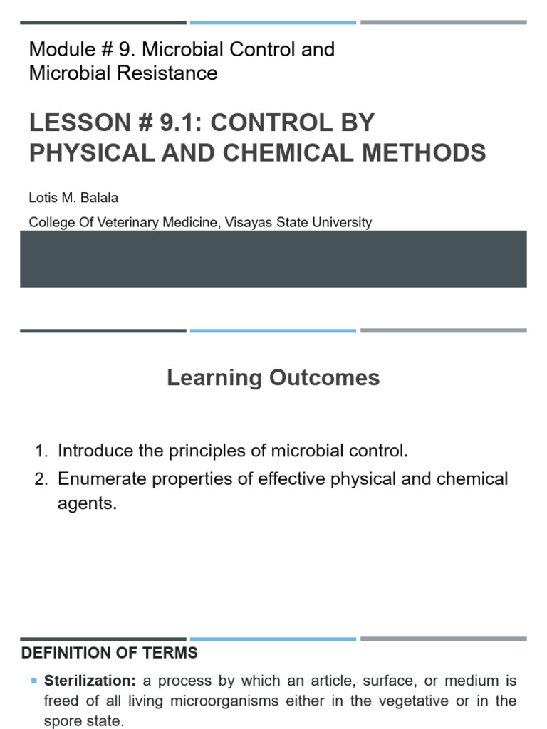 Microbial Control: Physical & Chemical Methods | PDF | Antimicrobial ...