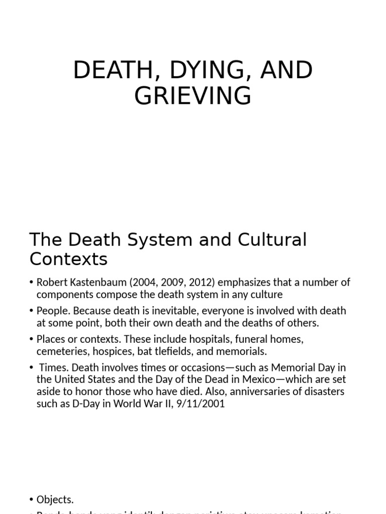 Understanding Death and Grieving Processes | PDF | Grief | Death