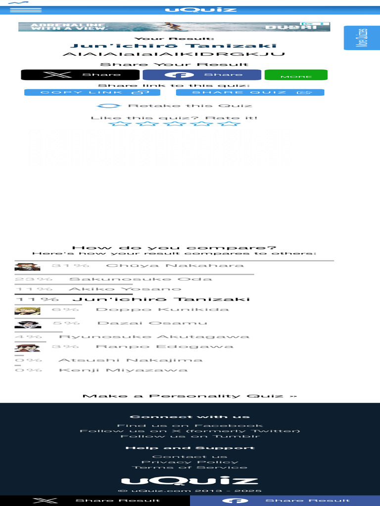 Personality Quiz Results Breakdown | PDF