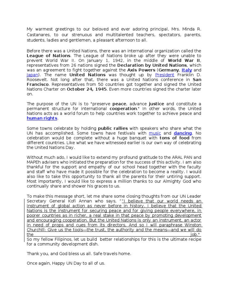 Closing Remarks | United Nations | International Politics