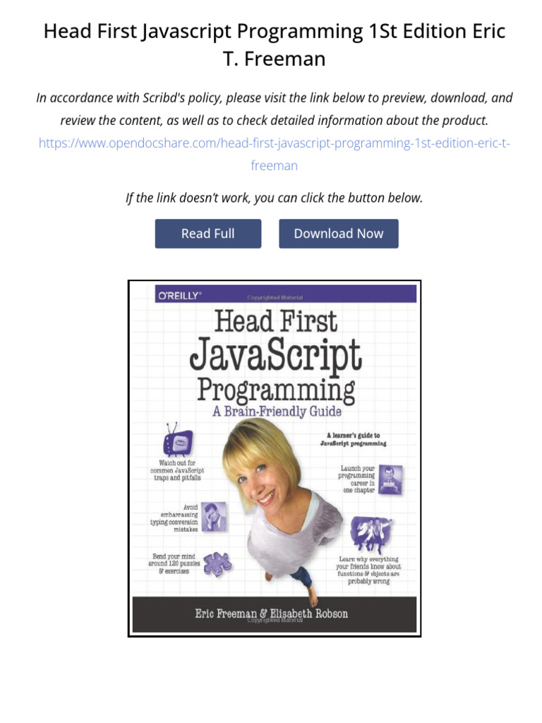 Head First JavaScript Programming 1st Edition Eric T. Freeman | PDF