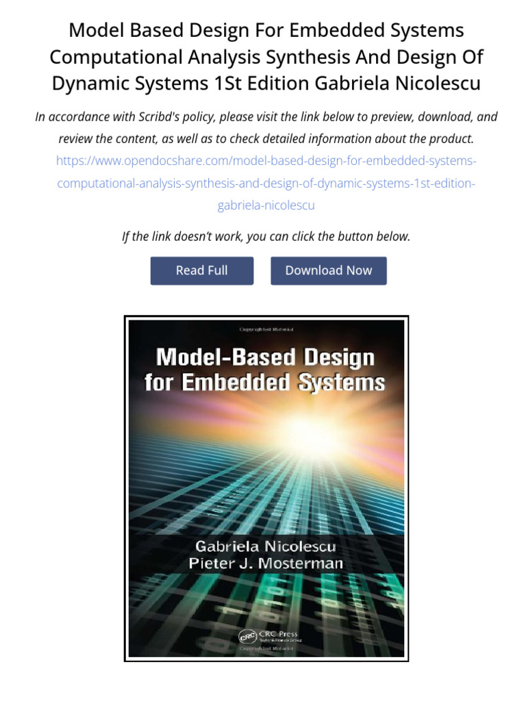 Model Based Design for Embedded Systems Computational Analysis ...