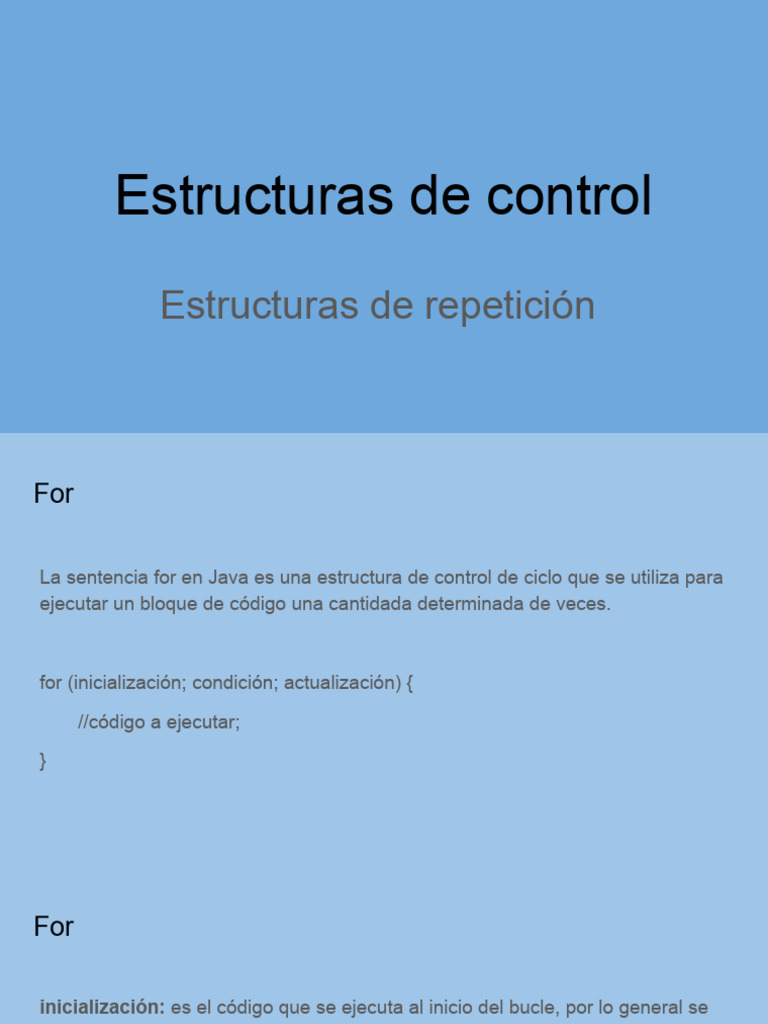 Estructuras de control en Java | PDF | Ingeniería de software | Informática