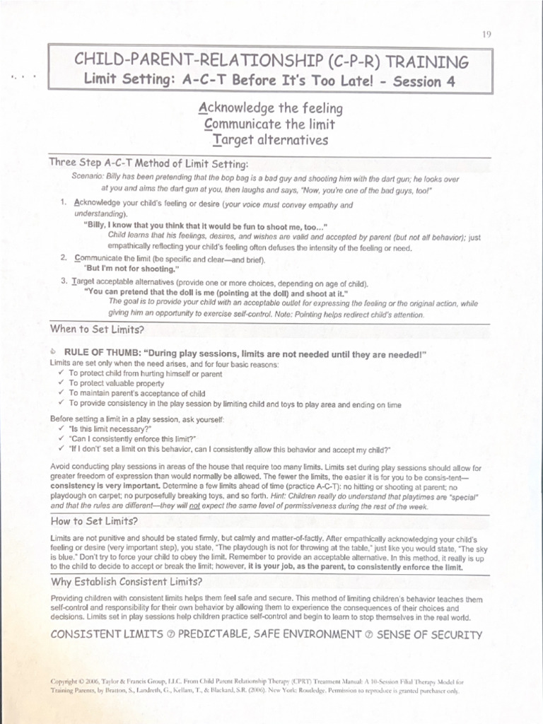 CPRT - ACT Limit Setting | PDF