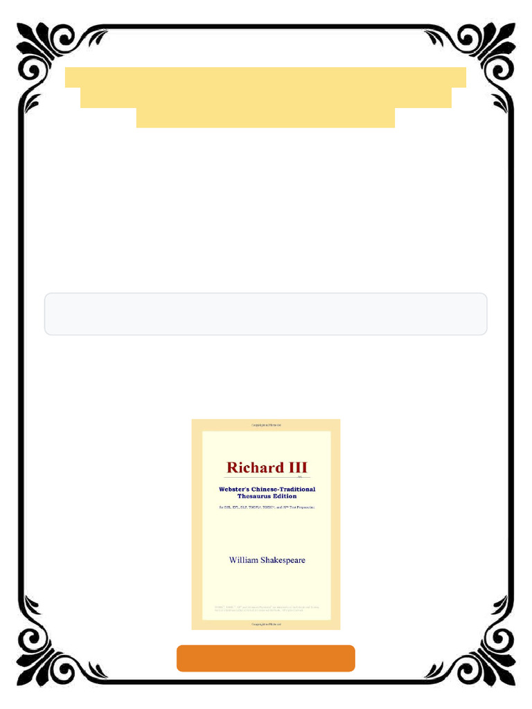Richard III Webster s Chinese Traditional Thesaurus Edition William ...