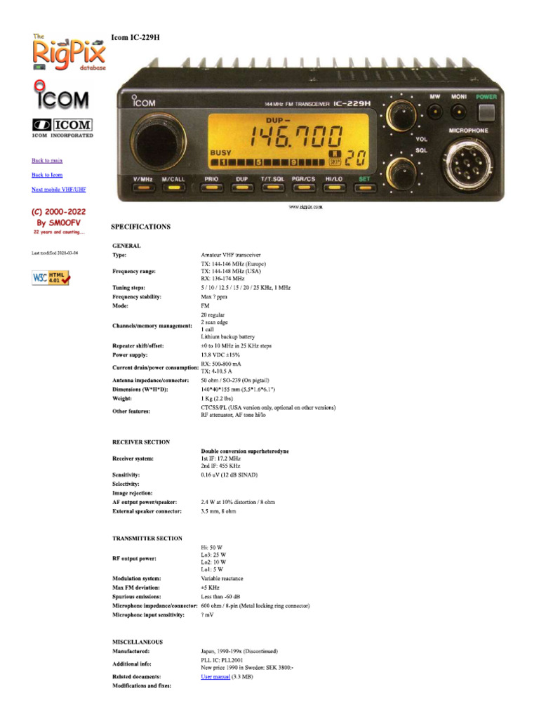Icom Ic 229h Rigpix | PDF