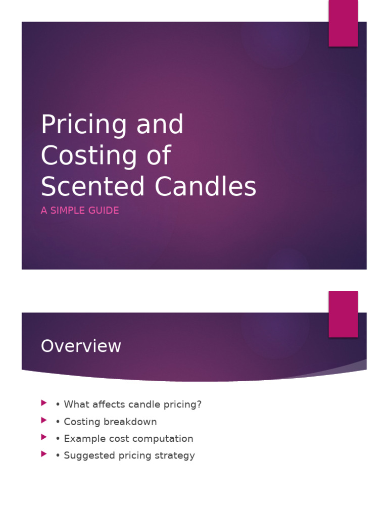 Pricing Costing Scented Candle | PDF