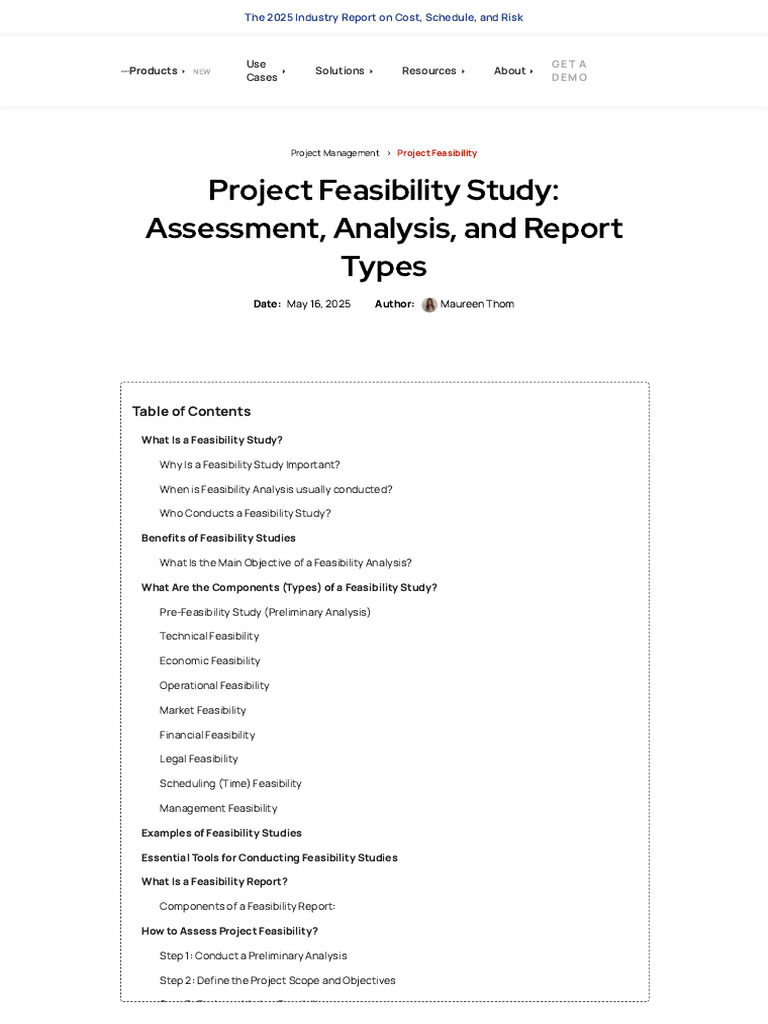 Project Feasibility Study - Assessment, Analysis, and Report Type | PDF ...