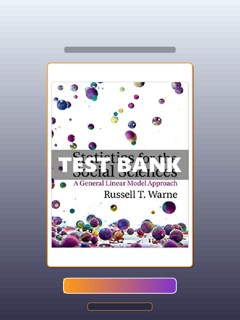 Statistics for the Social Sciences a General Linear Model Approach 1st ...