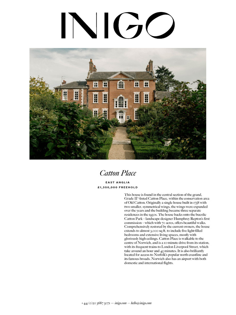 Historic Catton Place in East Anglia | PDF | Architectural Design ...
