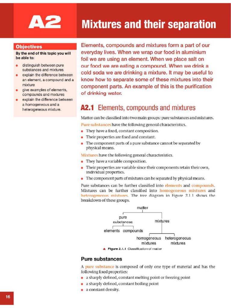 Chapter - Mixtures & Their Separation | PDF