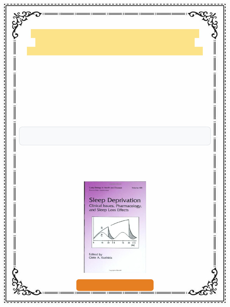 Sleep Deprivation Clinical Issues Pharmacology and Sleep Loss Effects ...