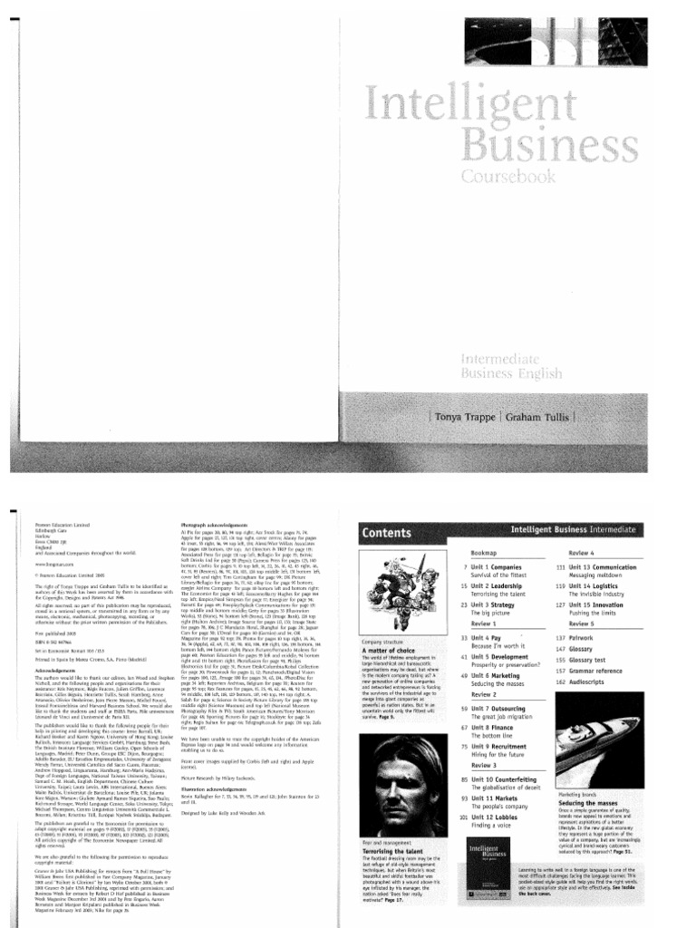 Intelligent Business Intermediate Coursebook | PDF