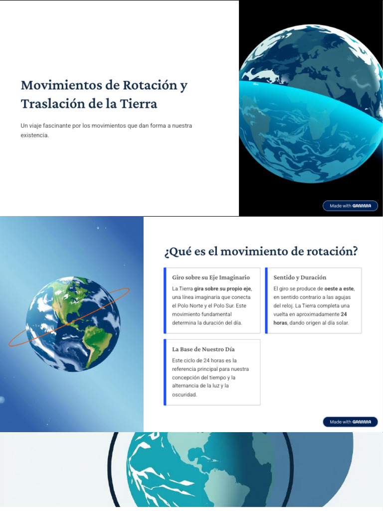 Movimientos de Rotación y Traslación Terrestre | PDF | Tierra | Naturaleza