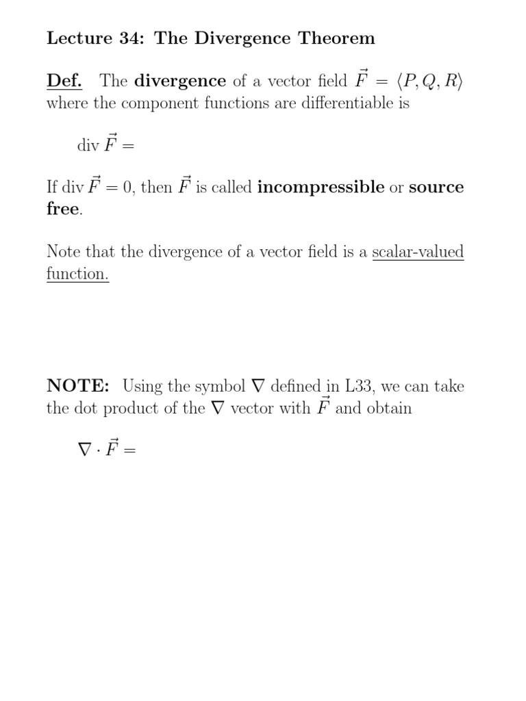 L34 | PDF | Divergence | Flux
