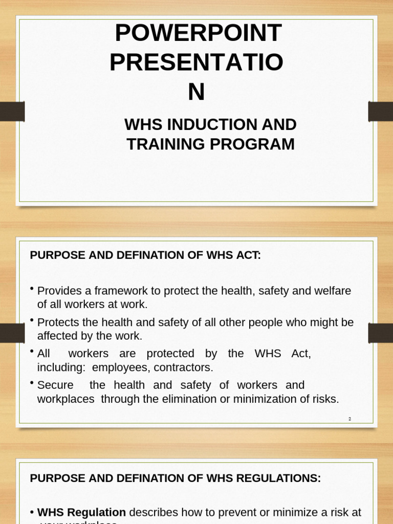 WHS Induction and Training Overview | PDF | Occupational Safety And ...