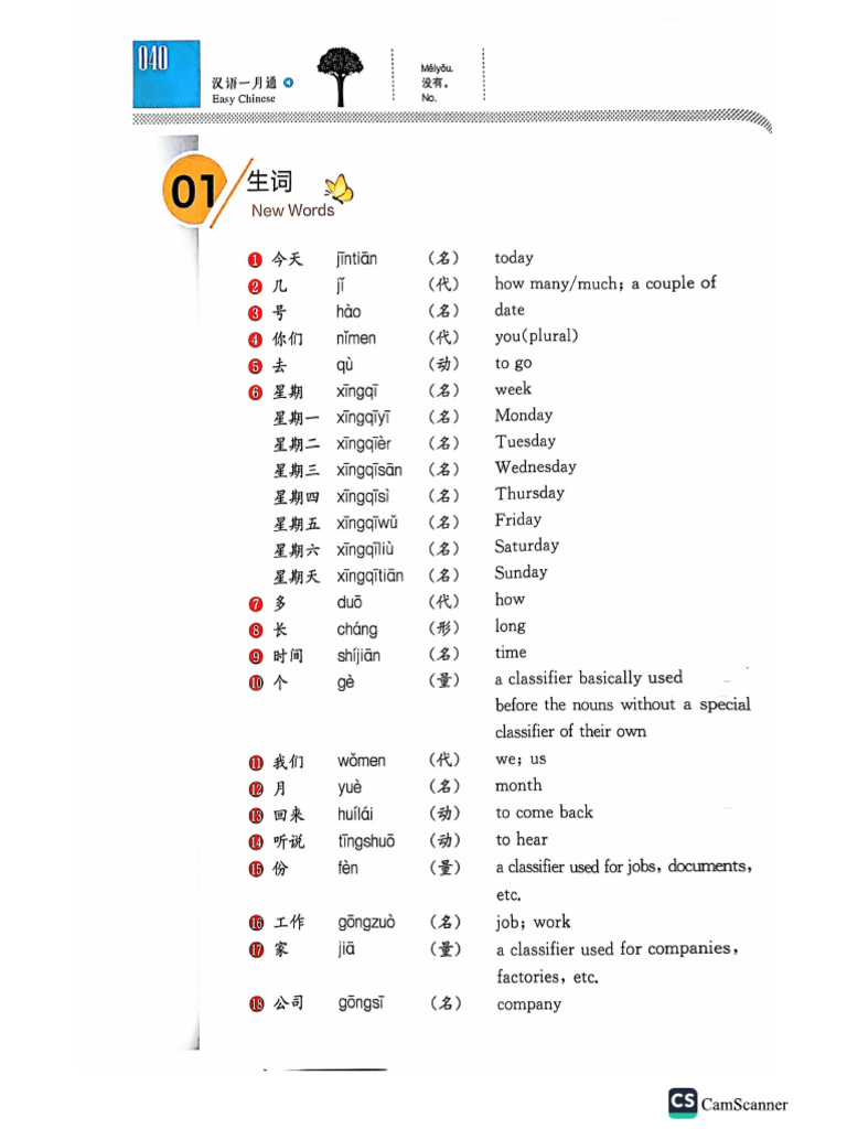 Easy Chinese Vocabulary | PDF