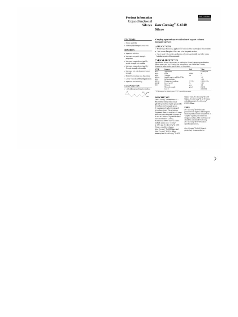 Dow Corning Z-6040 | PDF