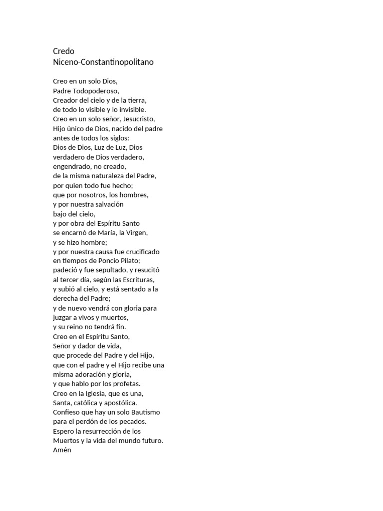 Credo Niceno-Constantinopolitano Explicado | PDF