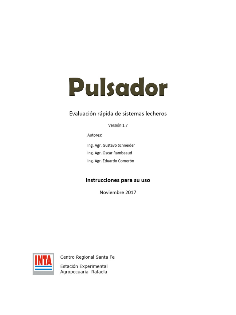 Instructivo Pulsador v1.7 | PDF | Pasto | Alimentos