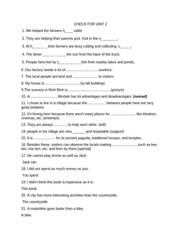 Check For Unit 2 | PDF