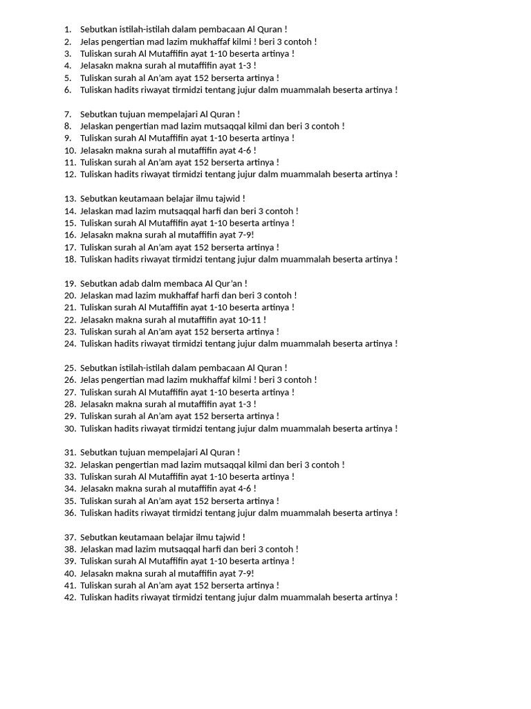 contoh soal remidial ringkas | PDF