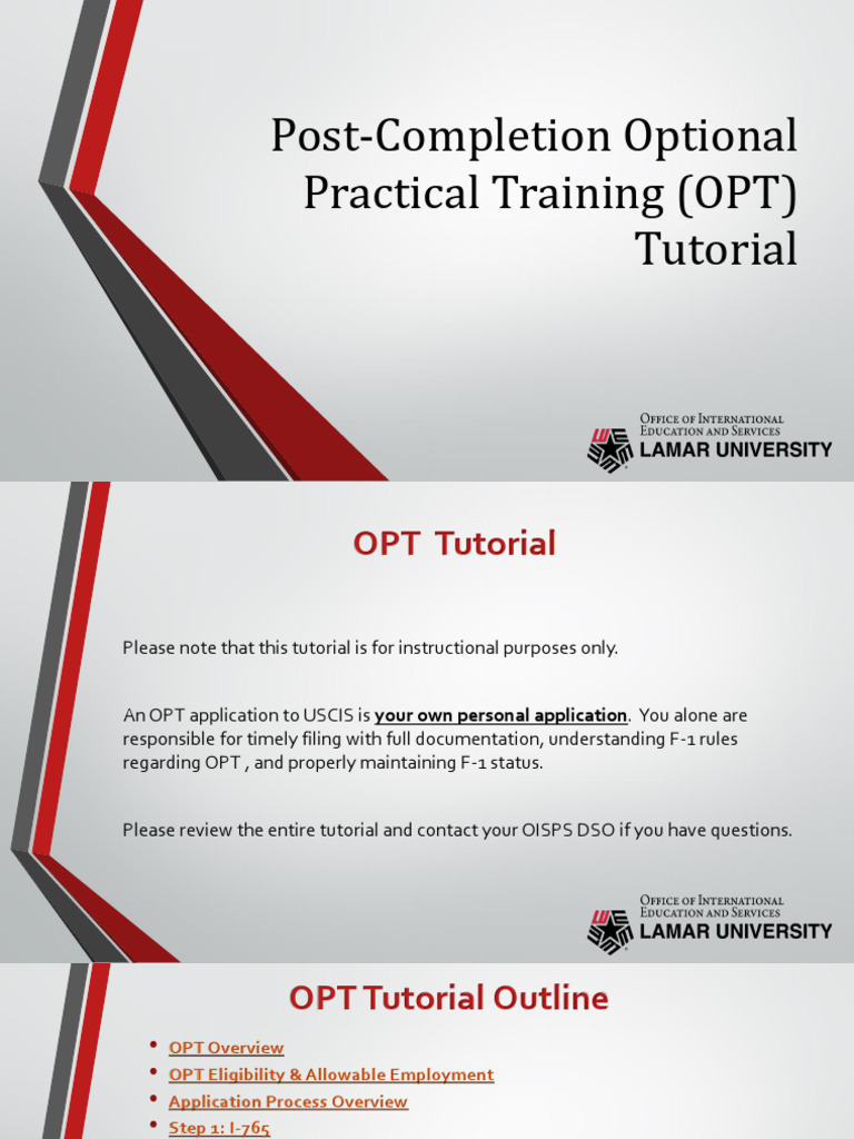 Post Completion Opt Tutorial | PDF | Immigration | Immigration To The ...