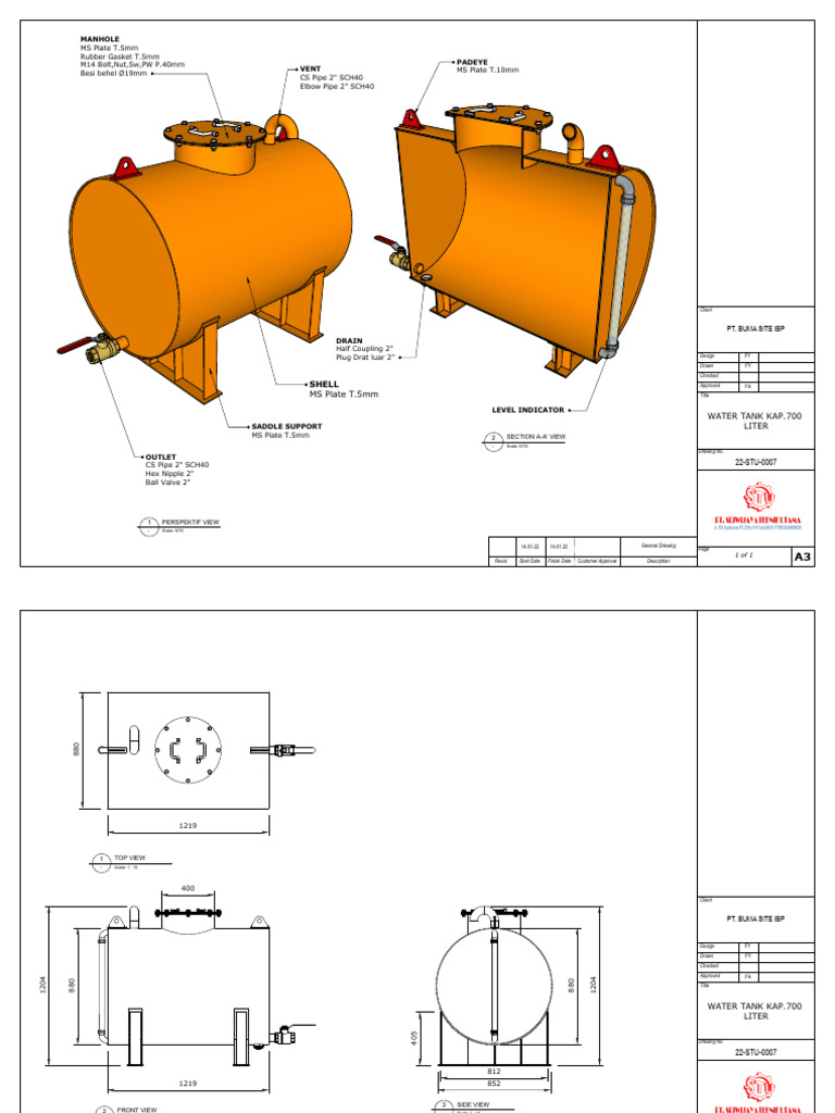 22-Stu-0011-Pt - Buma Site Ibp-Water Tank Kap.700 Liter | PDF ...