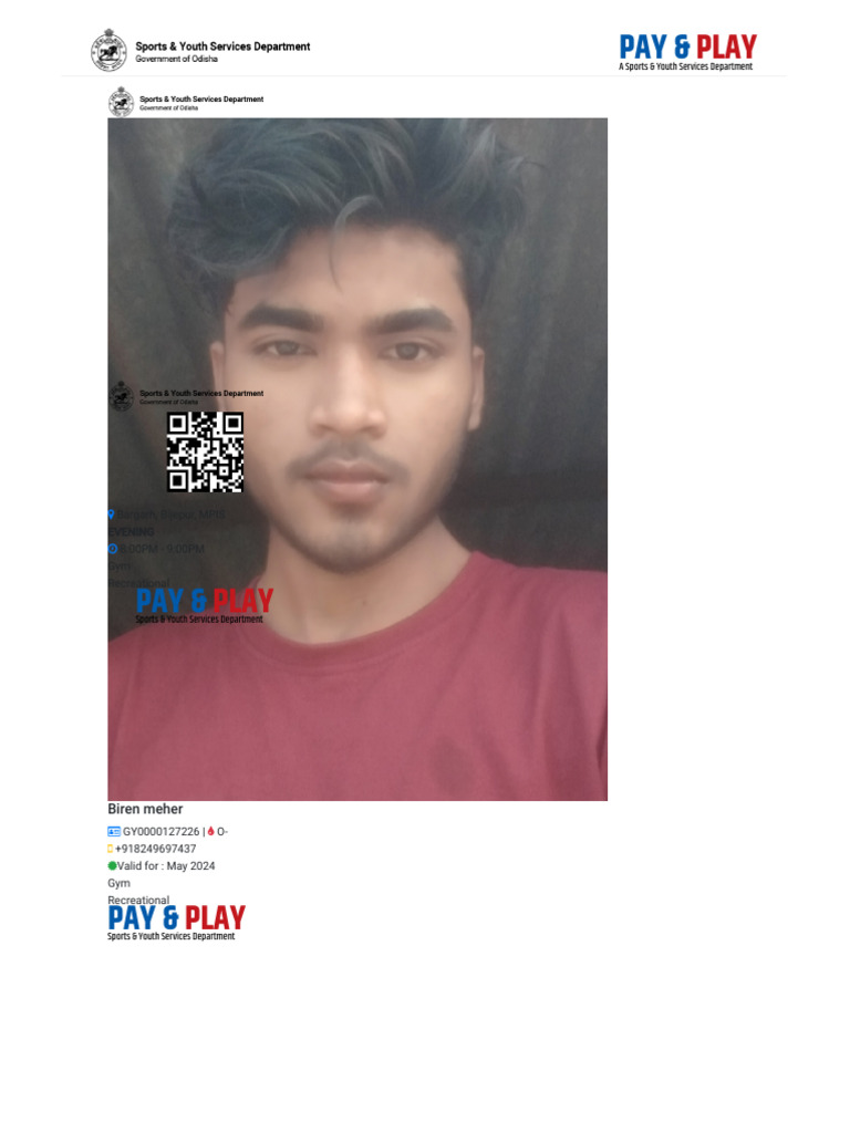 Pay & Play Gym Schedule Bargarh | PDF