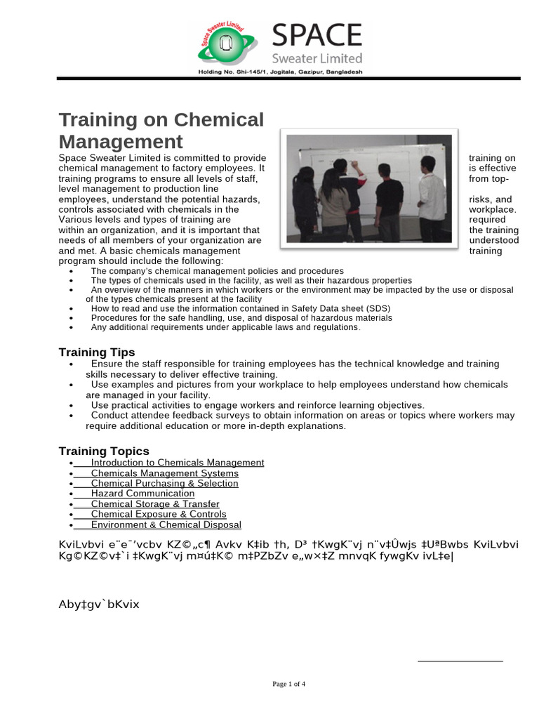 Chemical Handling Management Training Register | PDF | Safety ...