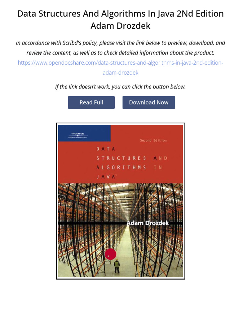 Data structures and algorithms in Java 2nd Edition Adam Drozdek Ready ...