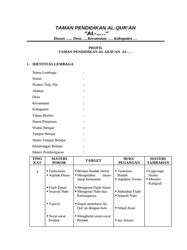 Profil TPQ 2025_R2 | PDF