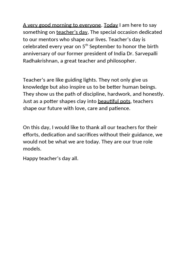 Teachers Day | PDF