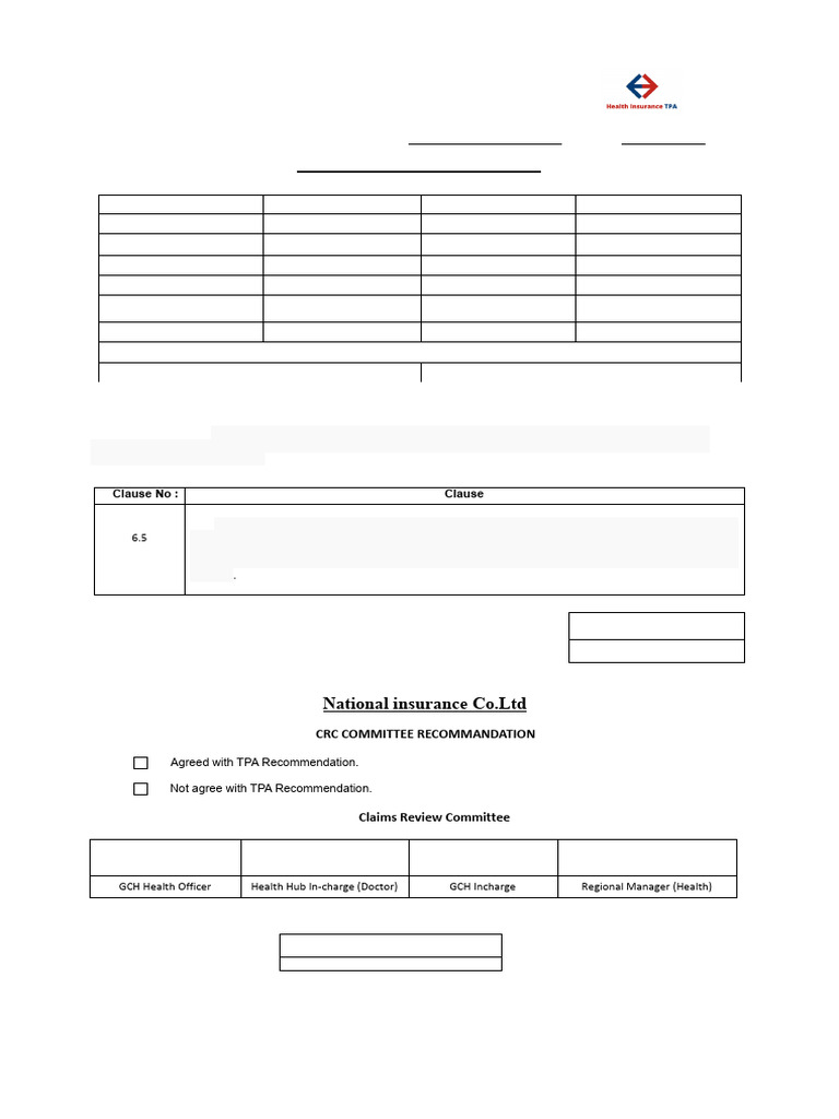 Claim Repudiation Recommendation Report | PDF | Social Programs ...