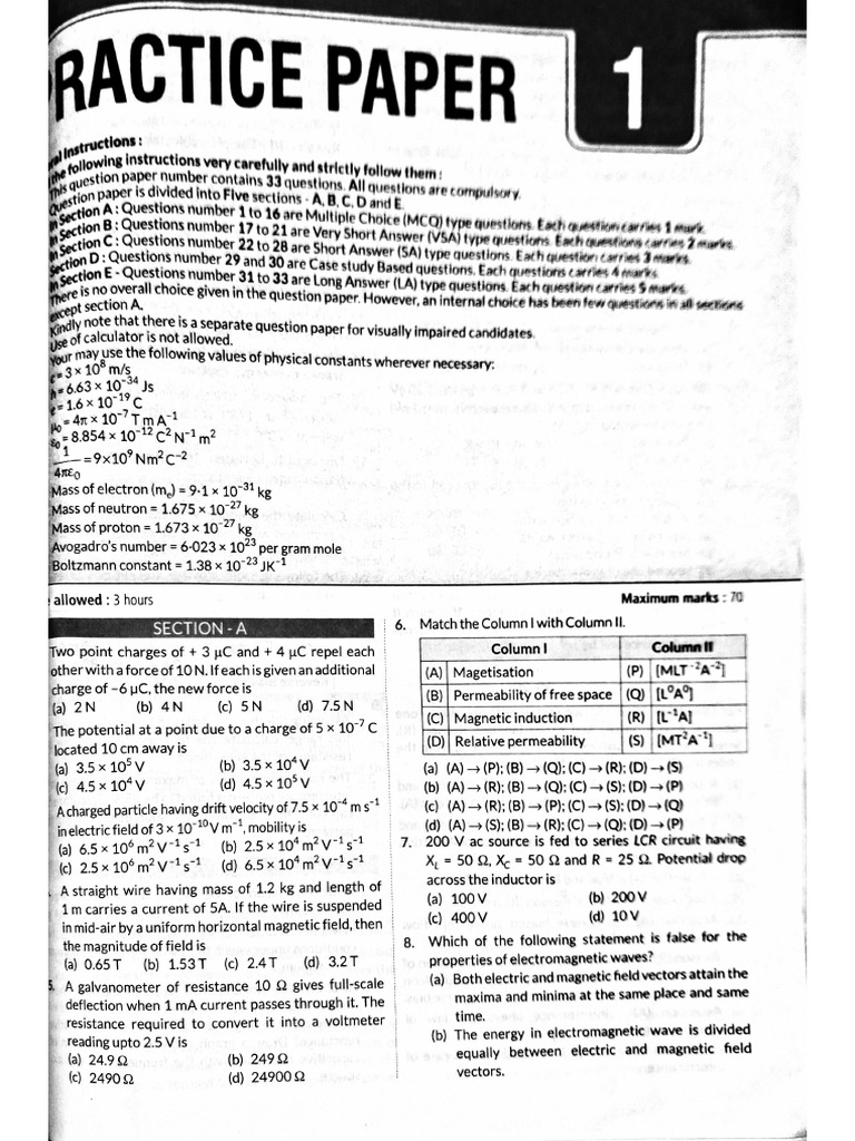 MTG Practice Paper I | PDF