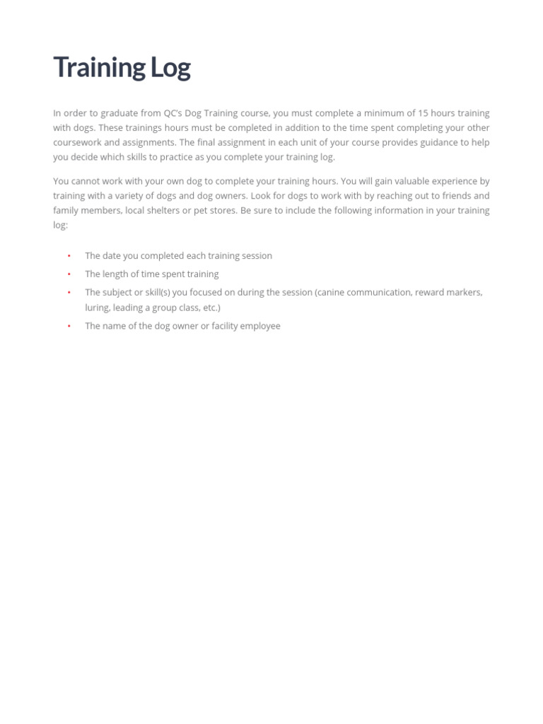 DT Training Interactive Log | PDF