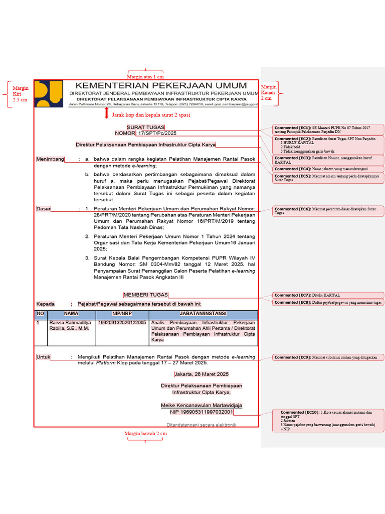 Contoh SPT Non Perjadin | PDF