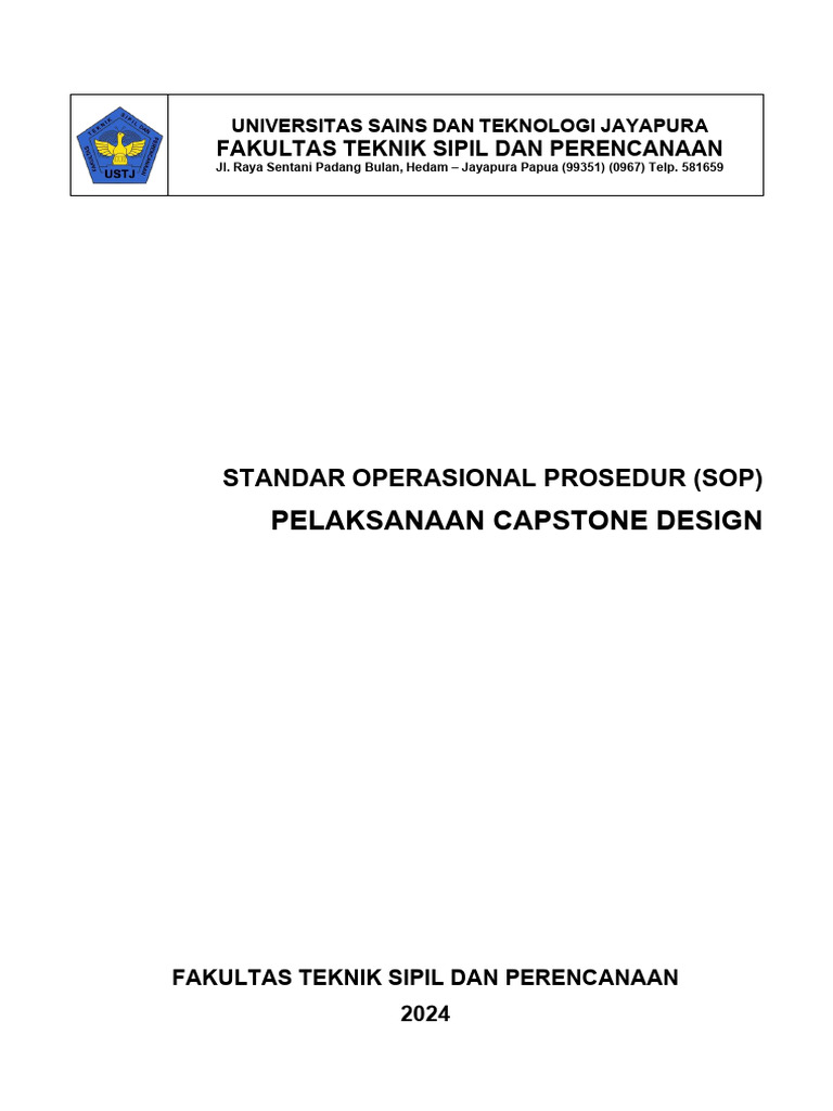 SOP Pelaksanaan Capstone Design FTSP USTJ | PDF
