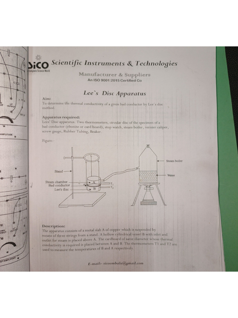 Physics Practical Thermal Conductivity by Lee Method | PDF
