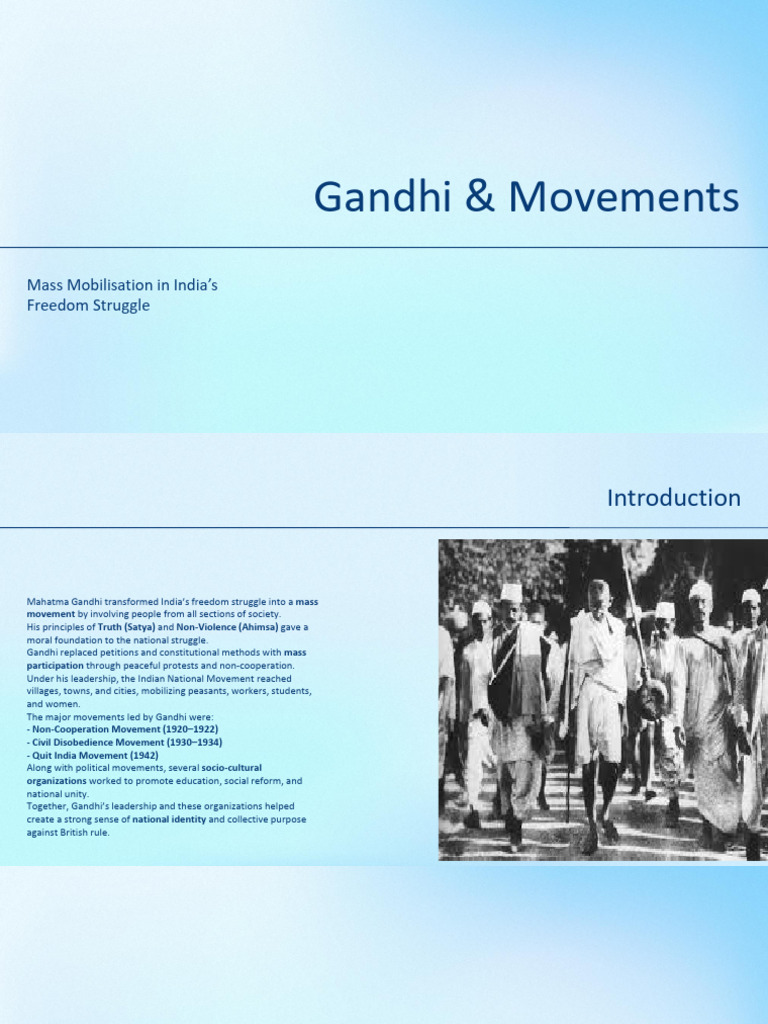 Gandhi & Movements (1)-1 | PDF | Mahatma Gandhi | Indian Independence ...