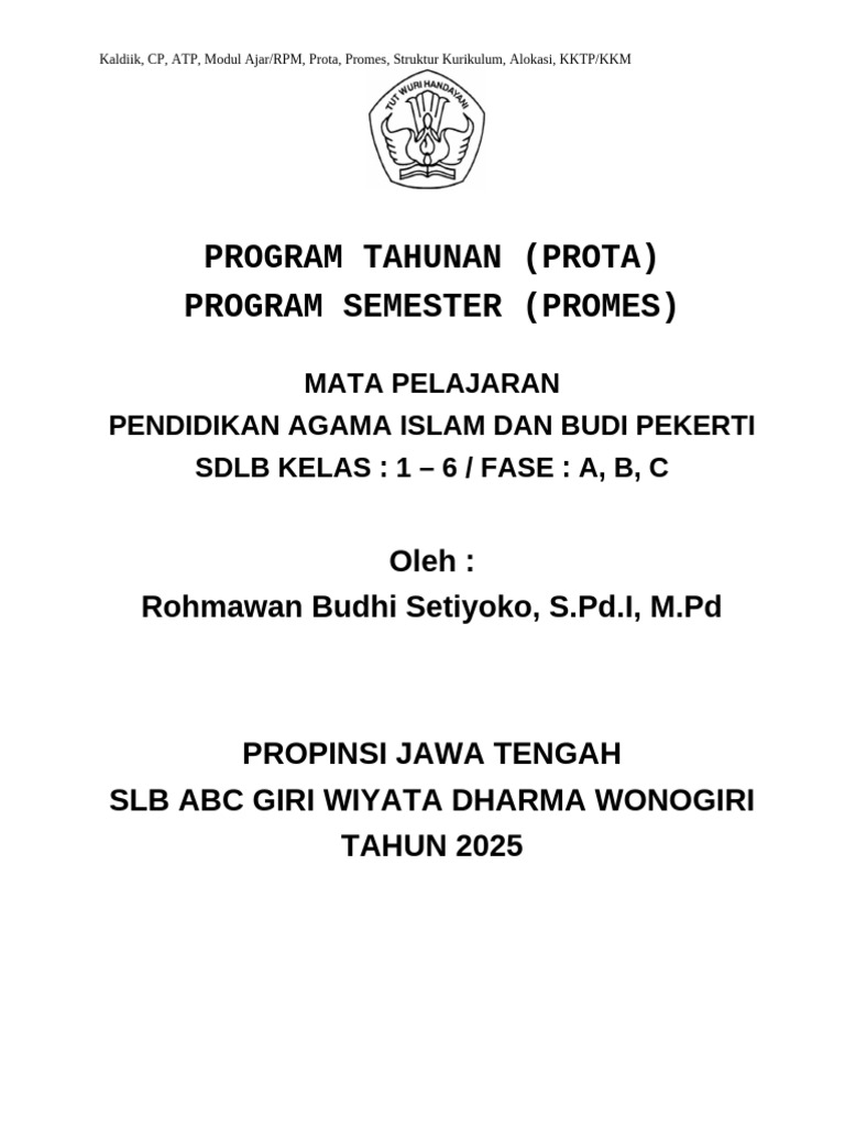 Kurikulum Pendidikan Agama SLB 2025 | PDF