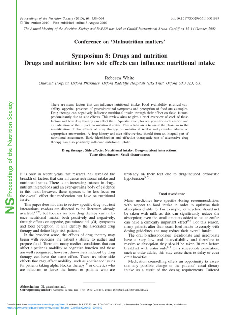 Drugs and Nutrition_ How Side Effects Can Influence Nutritional Intake ...