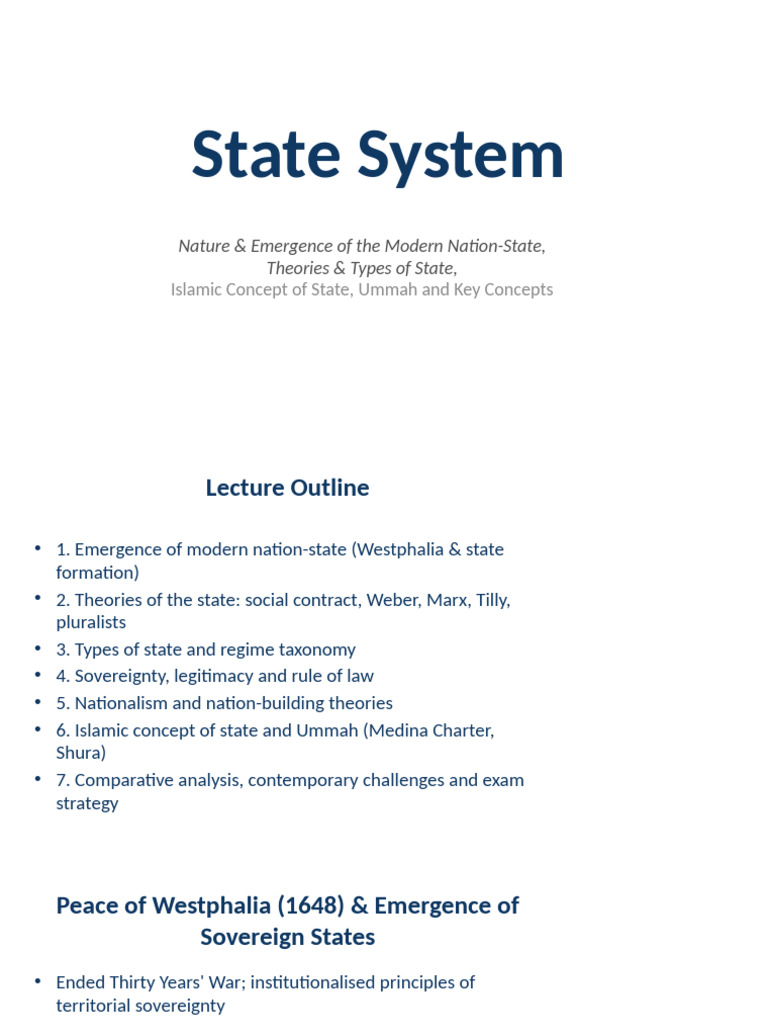 State_System_CSS_Presentation | PDF | State (Polity) | Sovereignty