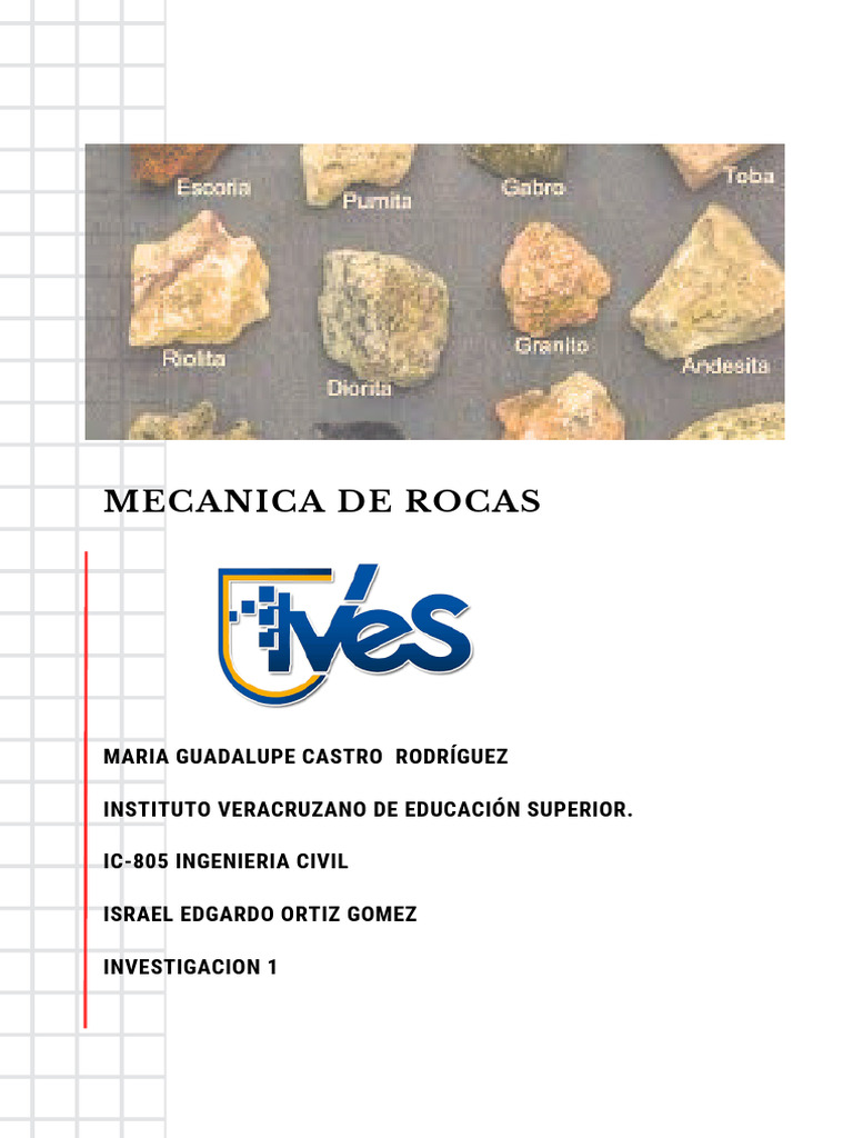 Mecánica de Rocas Investigación 1 | PDF | Roca (geología) | Caliza