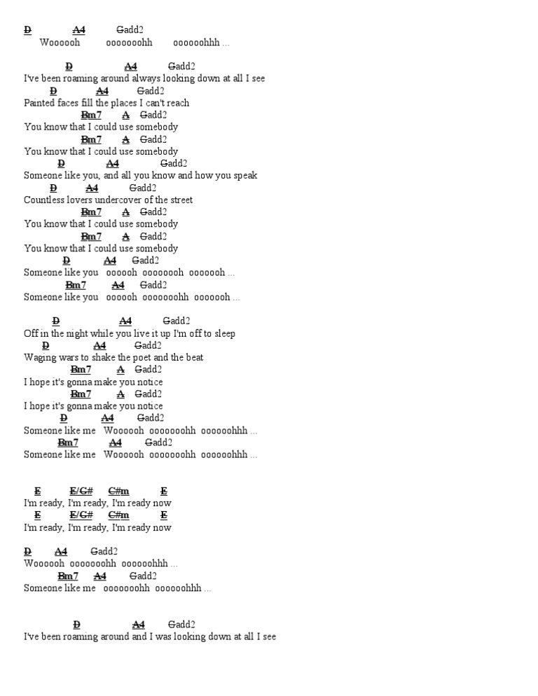 Use Somebody - Laura Jansen Chords | PDF