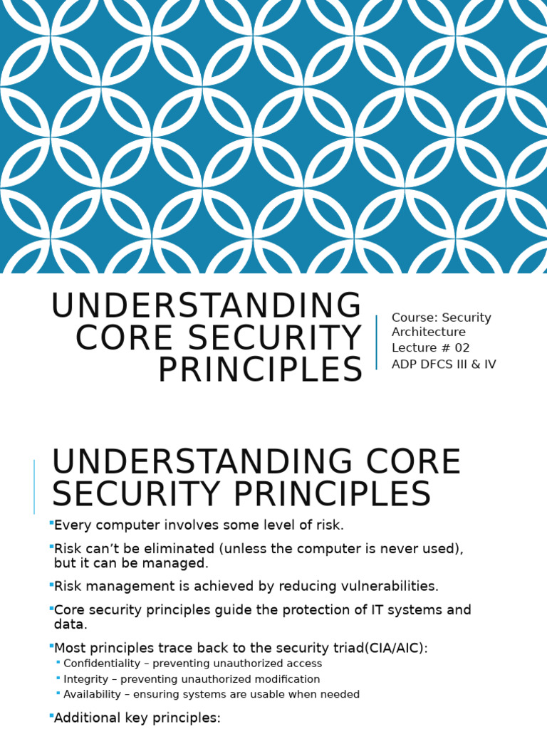 Core Security Principles Explained | PDF | Information Security | Security