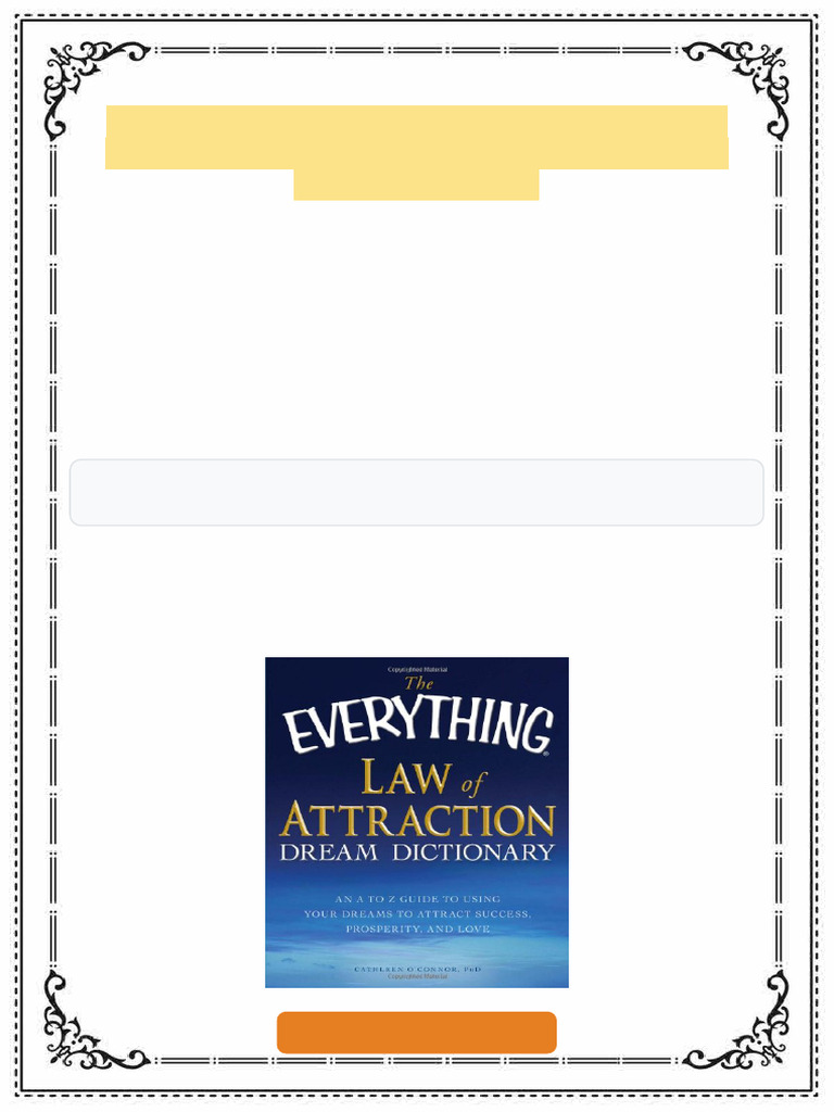 The Everything Law of Attraction Dream Dictionary Cathleen O'Connor ...