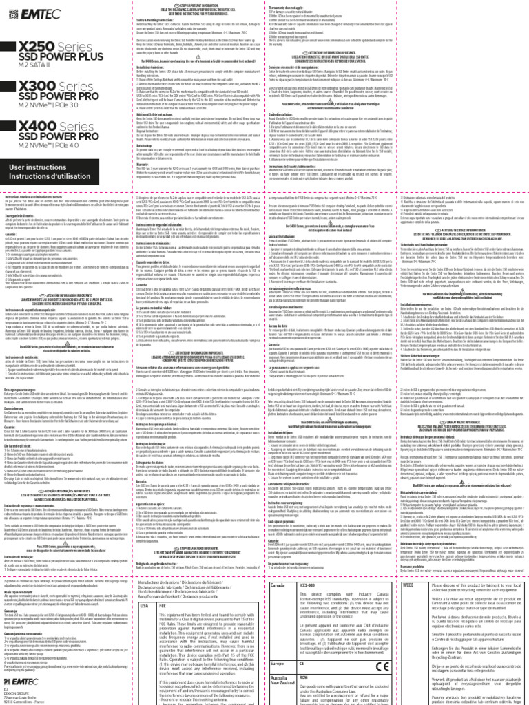 Instructions de sécurité pour SSD Emtec | PDF | Composant | Ingénierie ...