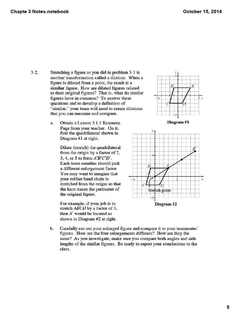 Cpm Algebra1 Chapter 3 Notes 5 | PDF